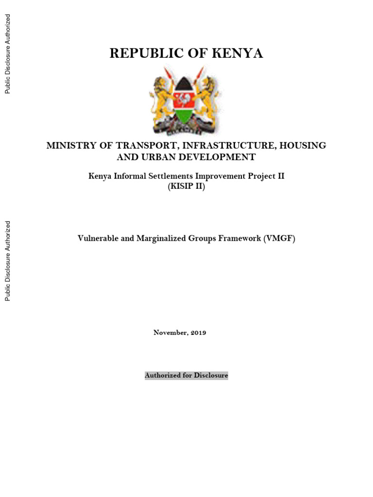 KISIP II Vulnerable Groups Framework | PDF | Environmental Impact ...
