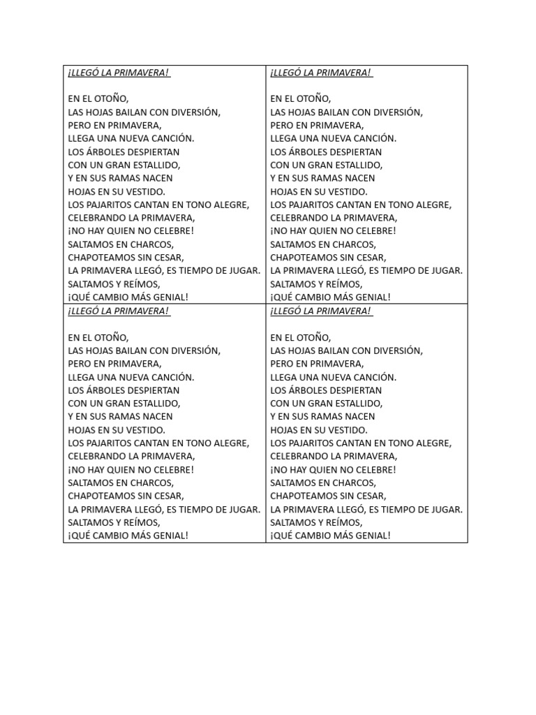 Llegó La Primavera | PDF