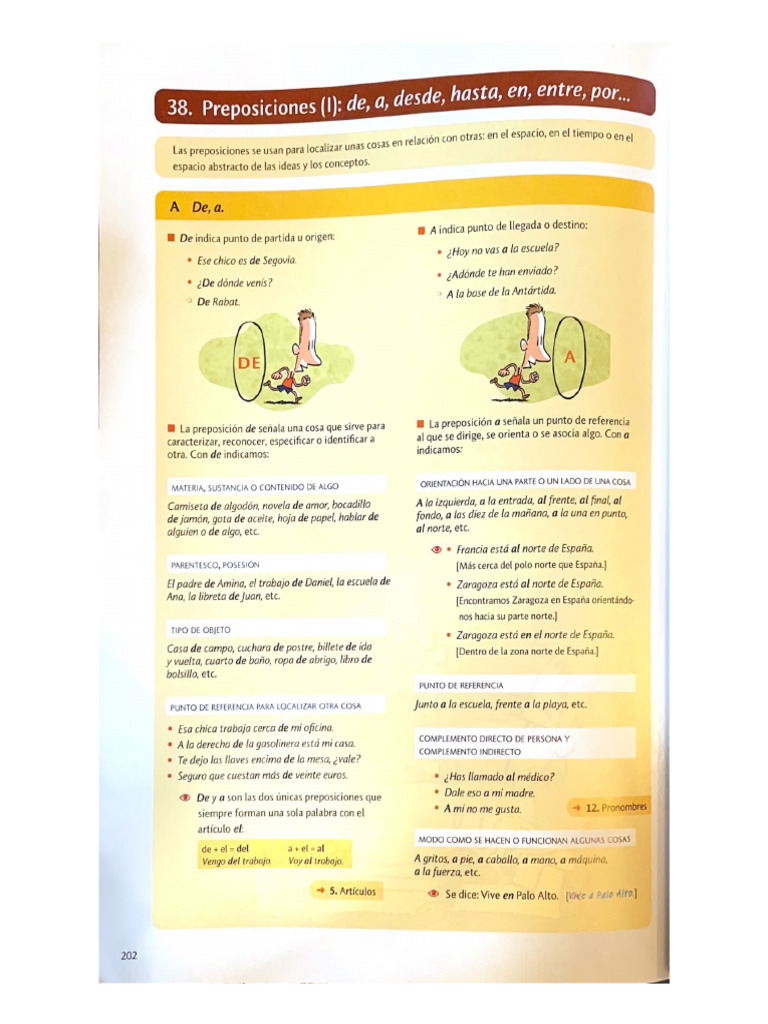 Preposiciones (I) De, A, Desde, Hasta, En, Entre, Por... | PDF