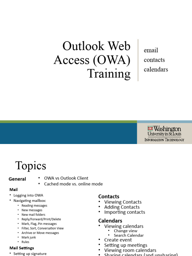 OWA Basic Training v2 2aeb9lh | PDF