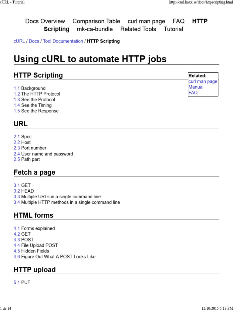 Tutorial CURL | PDF | Http Cookie | Internet & Web