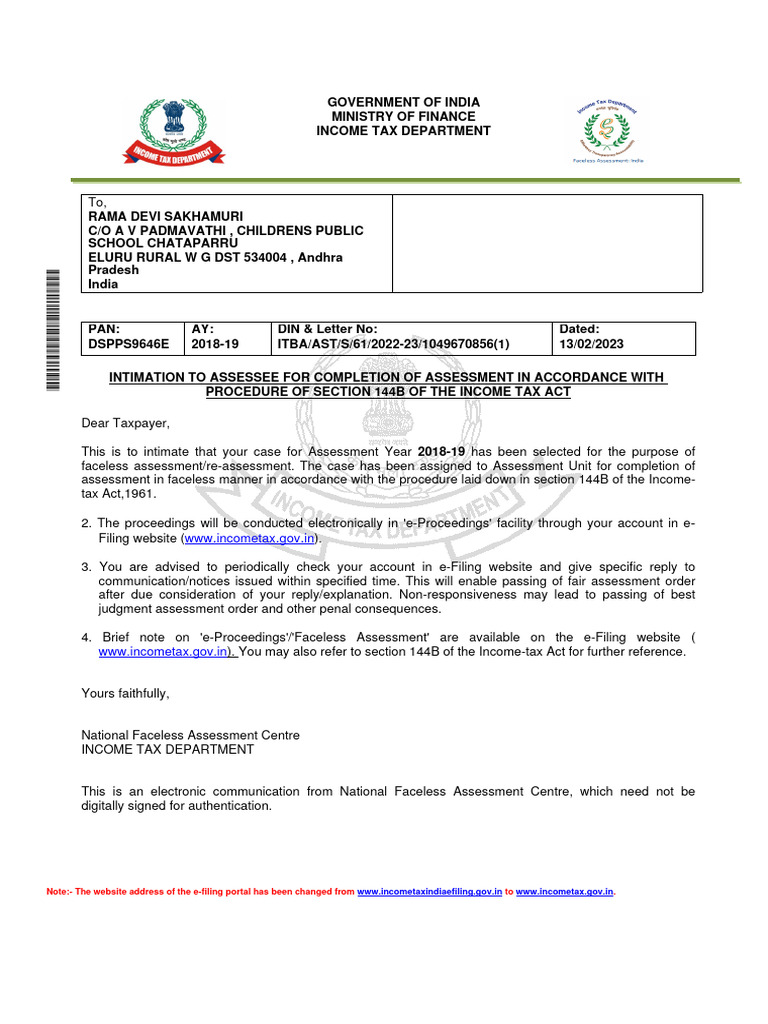 DSPPS9646E - Intimation Letter - 1049670856 (1) - 13022023 | PDF ...
