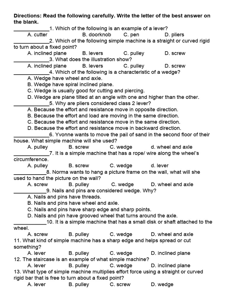 Simple Machinces | PDF | Machines | Knife