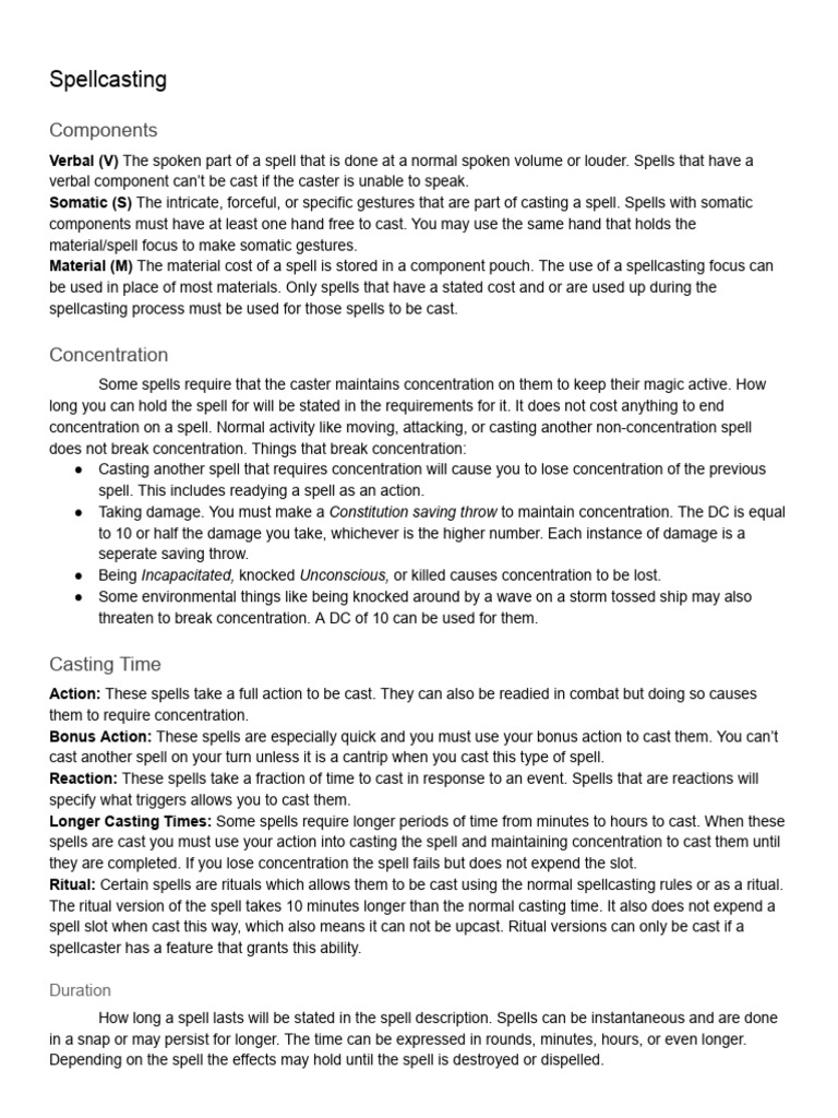 Spellcasting | PDF