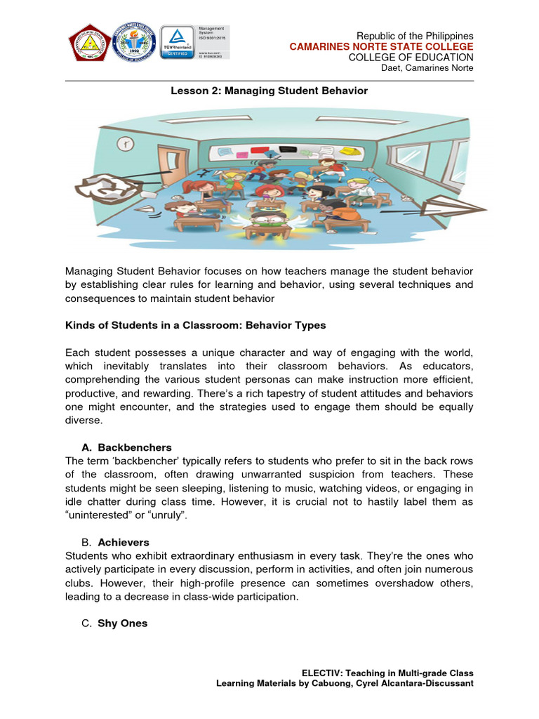LESSON-2-Managing-Student-Behavior_CABUONG | PDF
