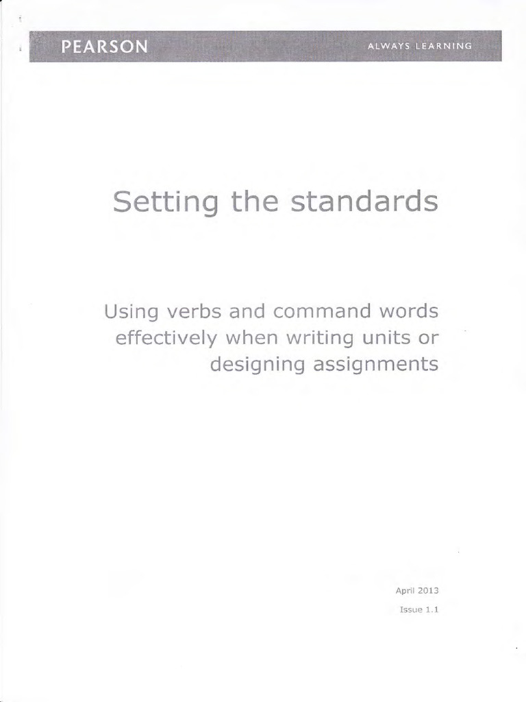 Command Words and Verbs | PDF | Learning | Nonverbal Communication