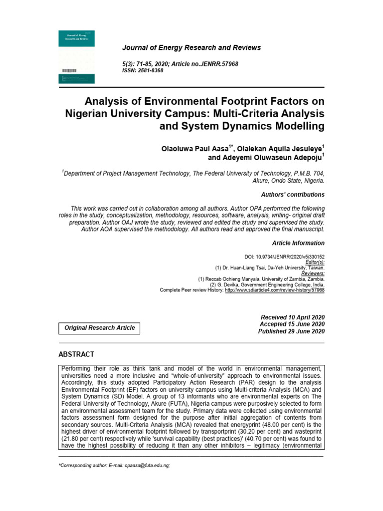 Analysis of Environmental Footprint Fact | PDF | Sensitivity Analysis ... Analysis of Environmental Footprint Fact | PDF | Sensitivity Analysis ...