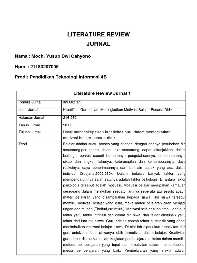 Literature Review Jurnal | PDF