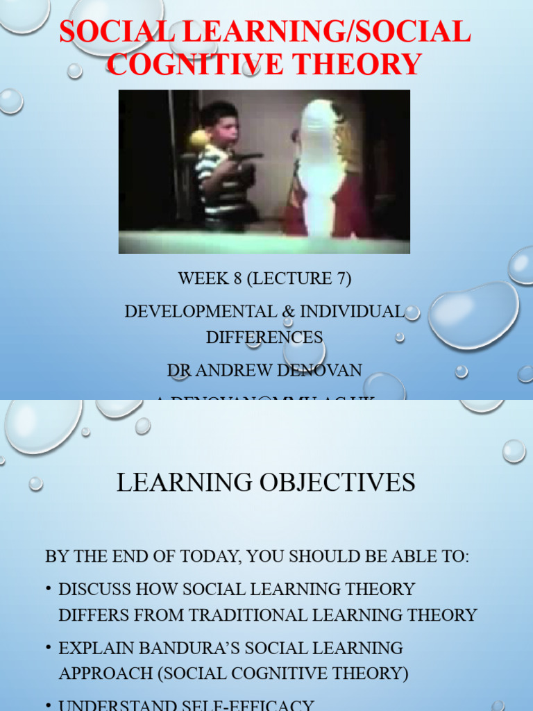 Social Learning Theory Explained | PDF | Behavior | Self Efficacy