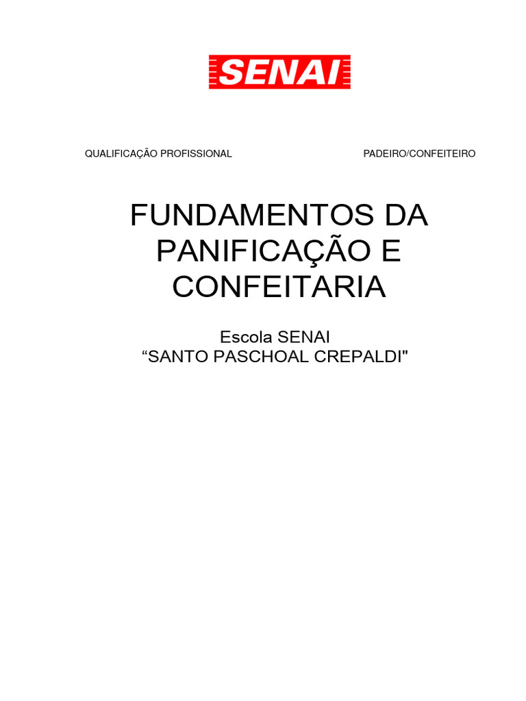 Fundamentos Da Panificação E Confeitaria Pdf