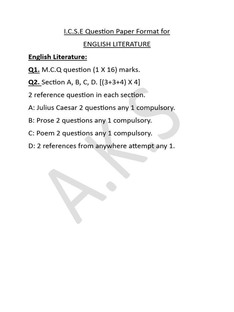 ICSE Questio For E2 | PDF | Teaching Methods & Materials | Art