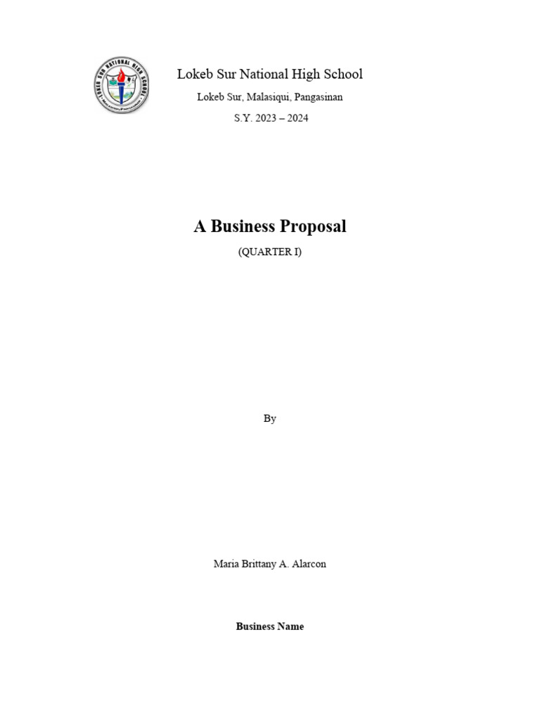 Sample Business Proposal | PDF | Cost Of Goods Sold | Business Economics