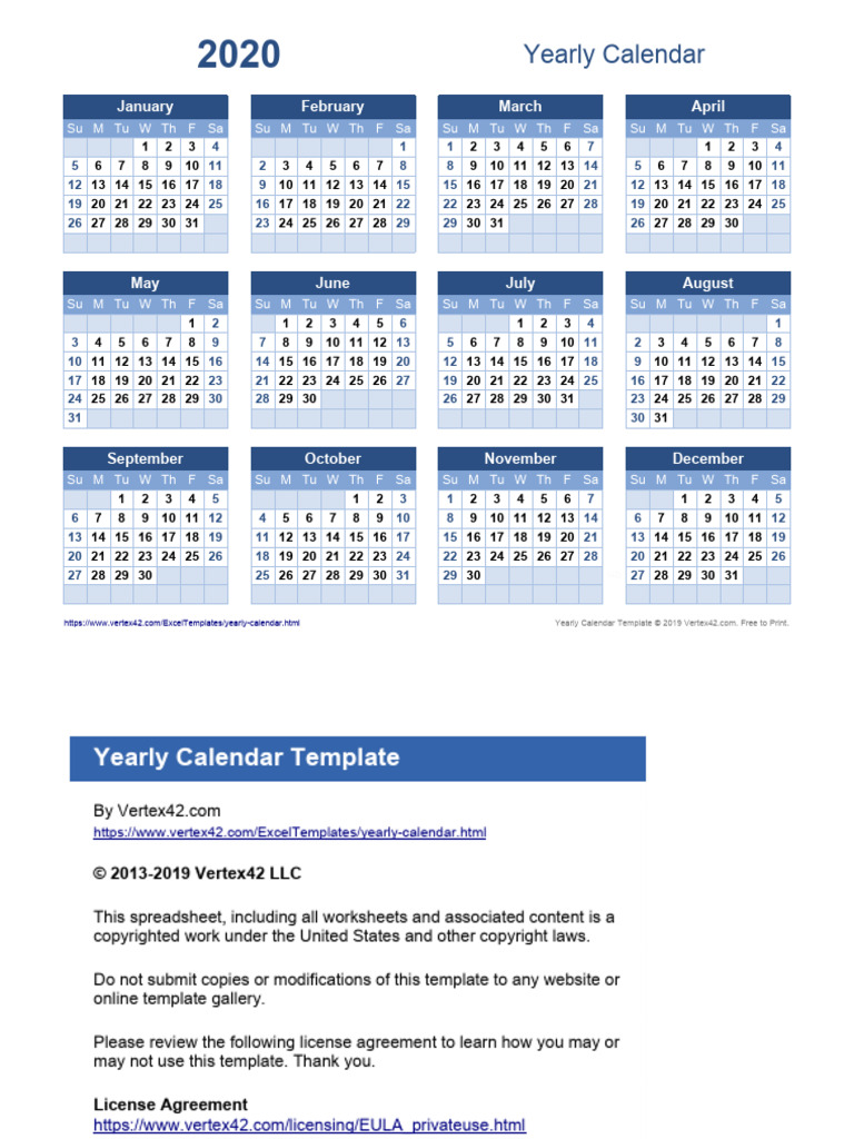 Yearly Calendar Landscape | PDF | Intellectual Works | Computing
