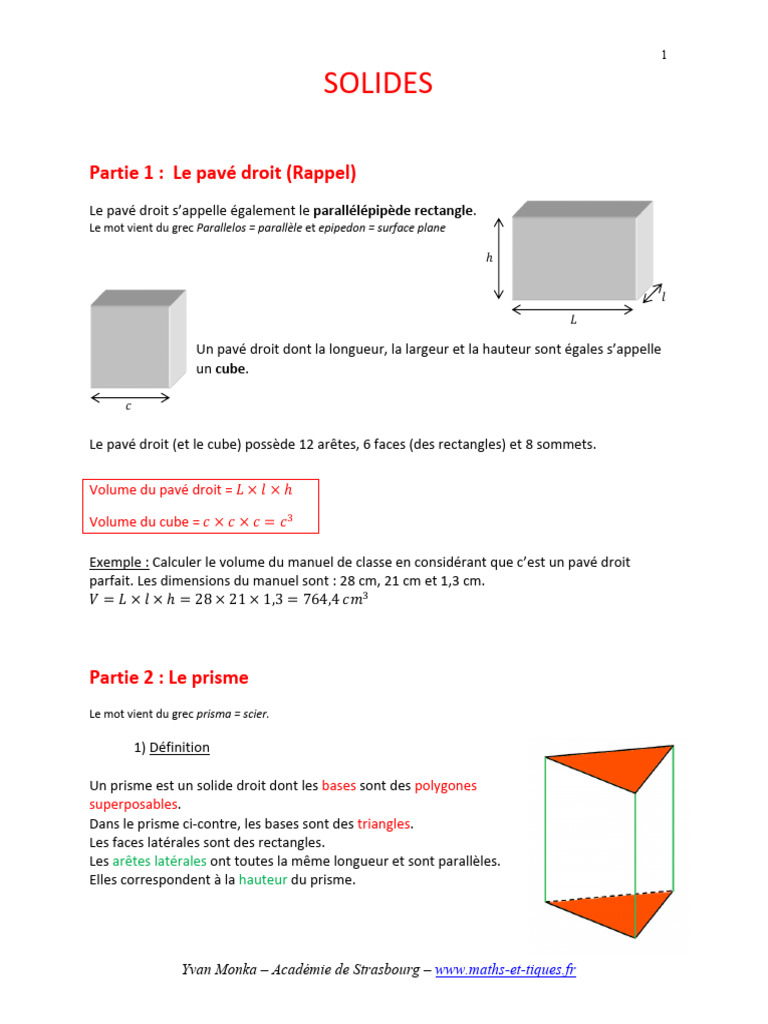 Introduction aux solides géométriques | PDF | Formes géométriques ...