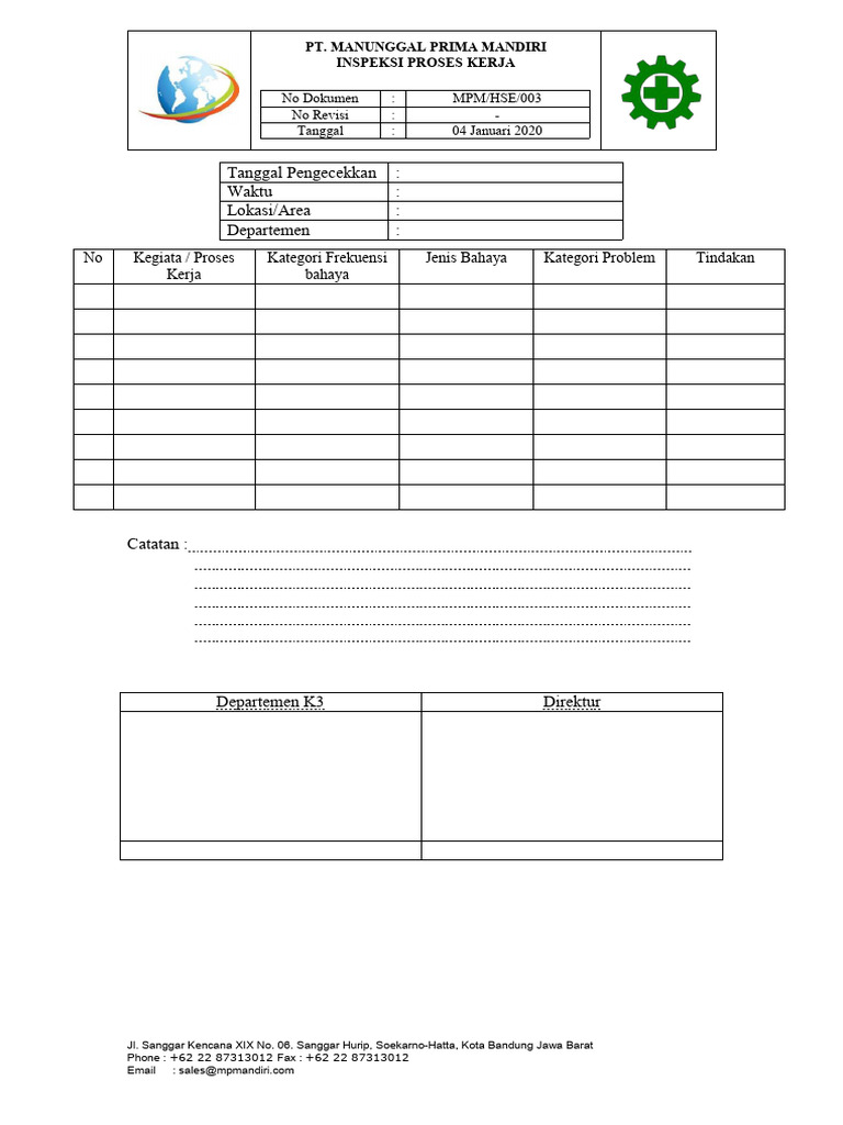 Inspeksi Proses Kerja | PDF