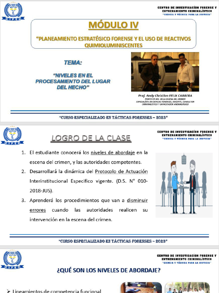 Niveles de Abordaje Criminalístico (Perito Andy FELIX CABRERA) | PDF