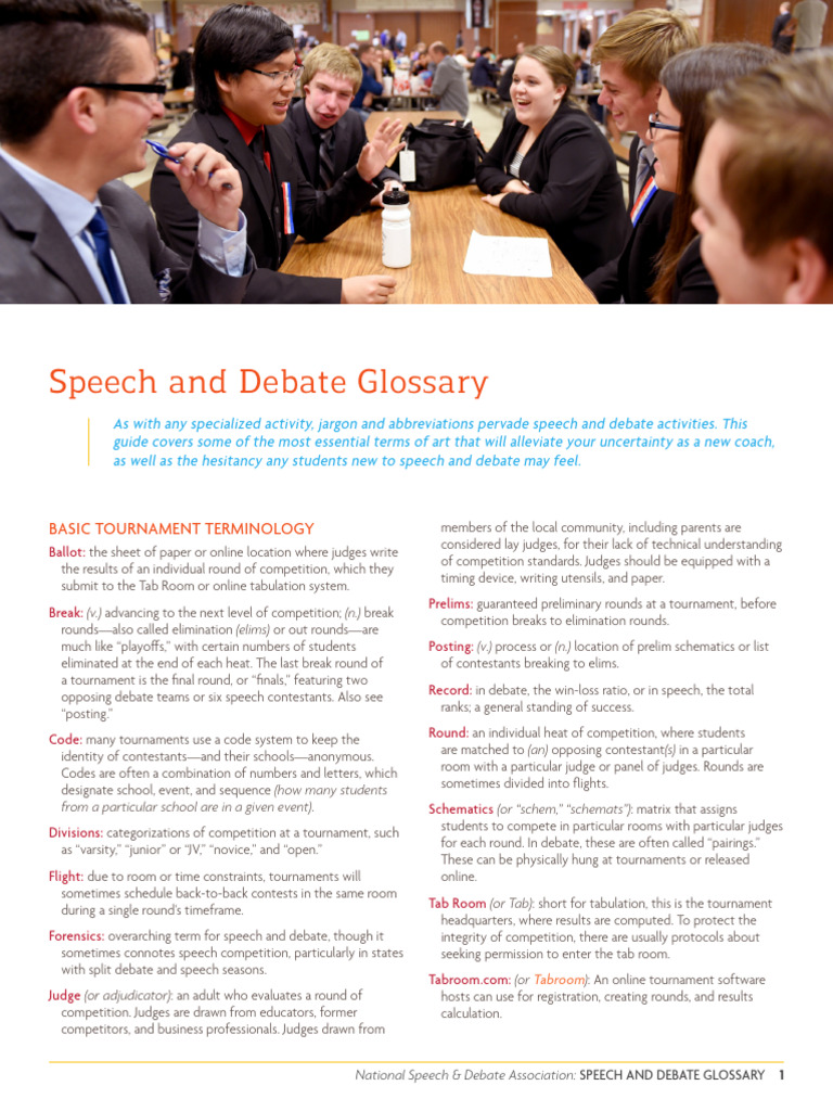 Speech and Debate Glossary | PDF