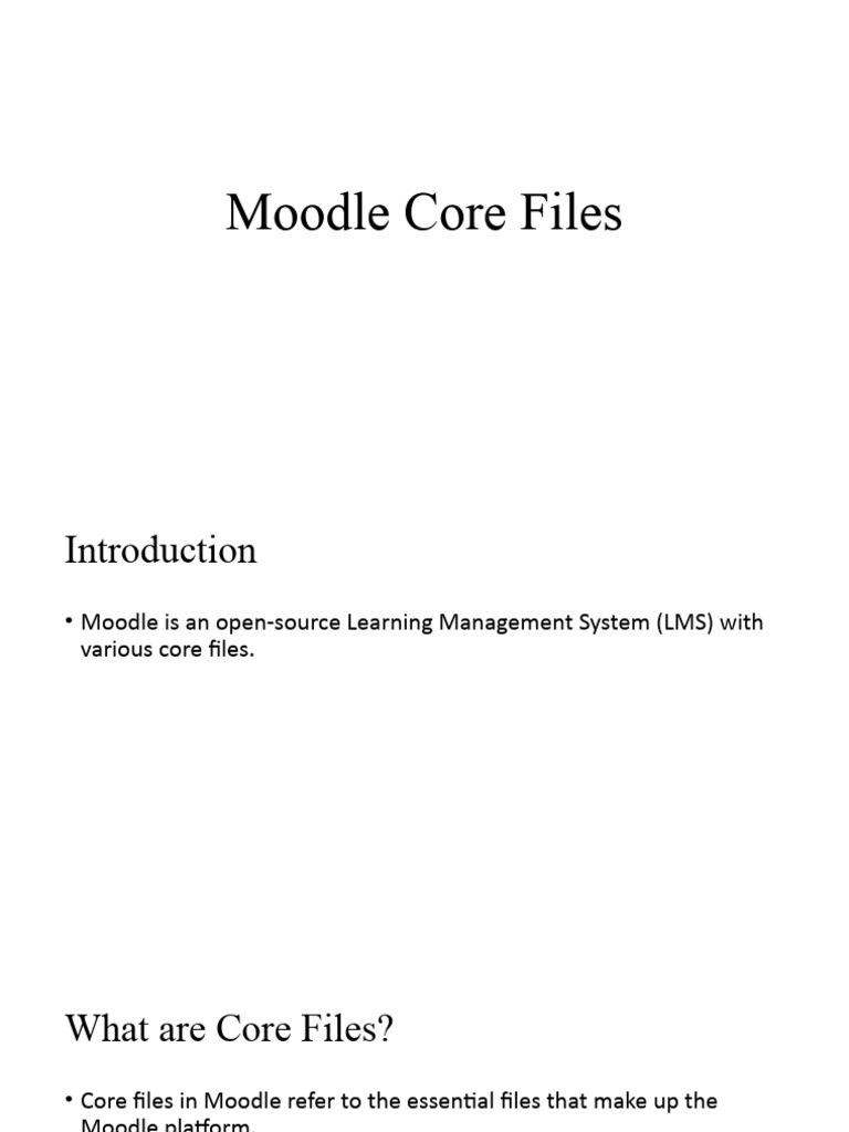 Understanding Moodle Core Files | PDF