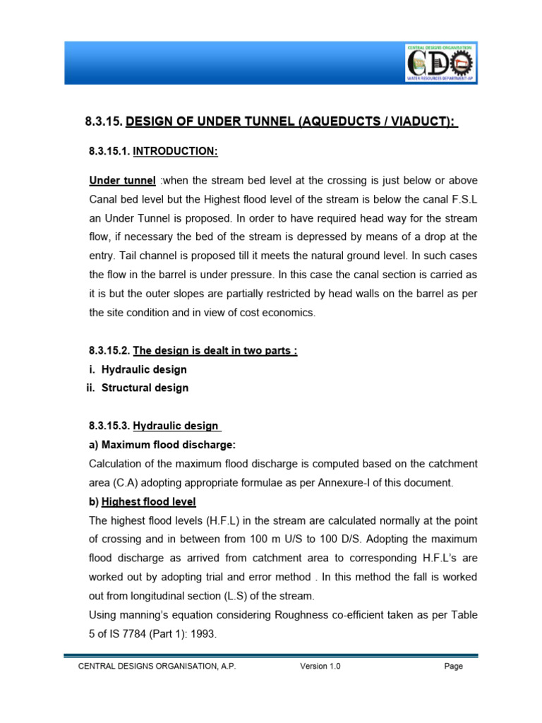 UT Design Procedure 23.11.2020 | PDF | Flood | Discharge (Hydrology)