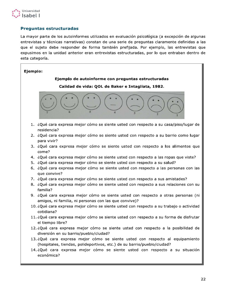 Calidad de Vida QOL de Baker e Intagliata 1982 | PDF
