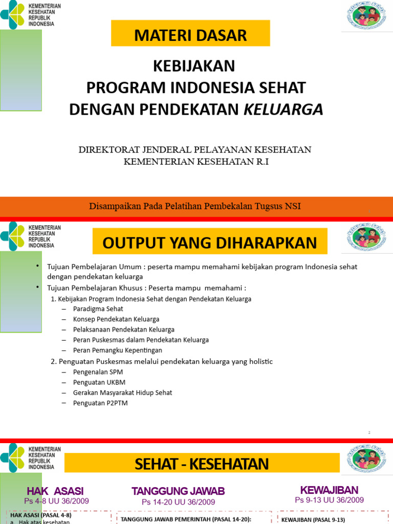Materi Dasar Kebijakan Program Indonesia Sehat Dengan Pendekatan ...