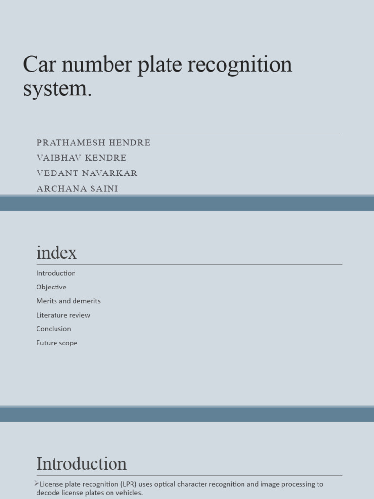 Car Number Plate Recognition System | PDF | Deep Learning | Computing