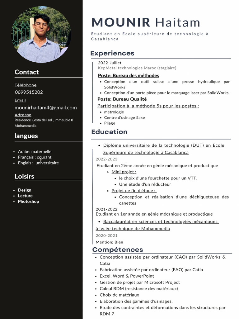 1 CV (Haitam Mounir) | PDF