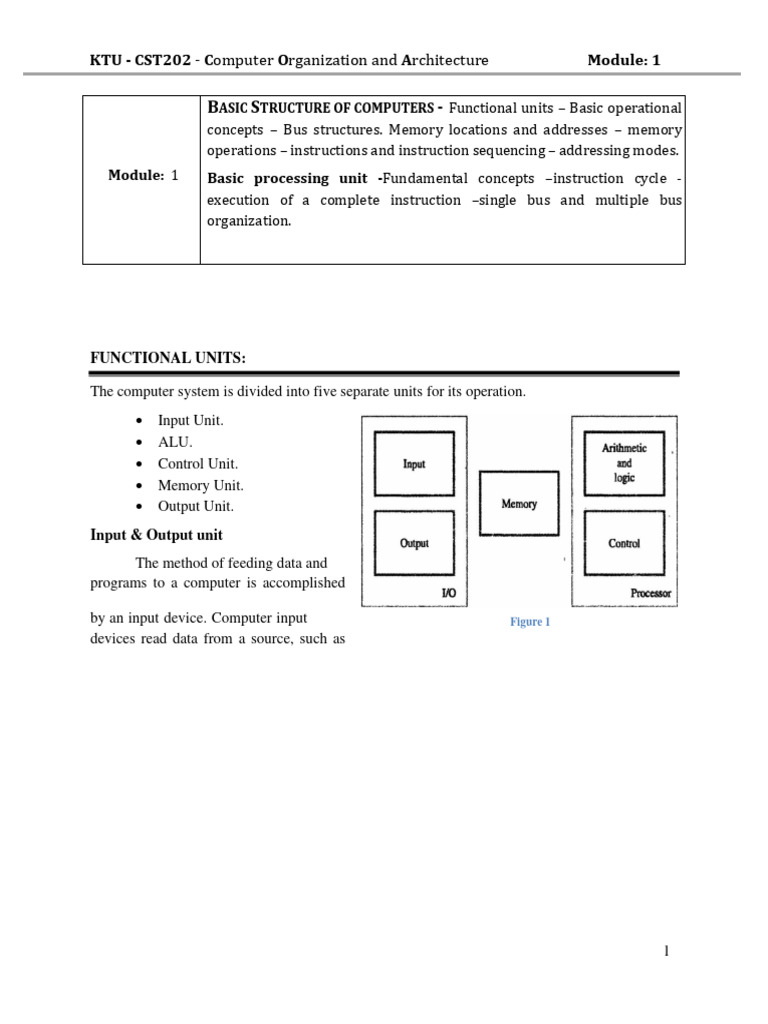 COA Mod 1 Updated | PDF | Central Processing Unit | Computer Data Storage