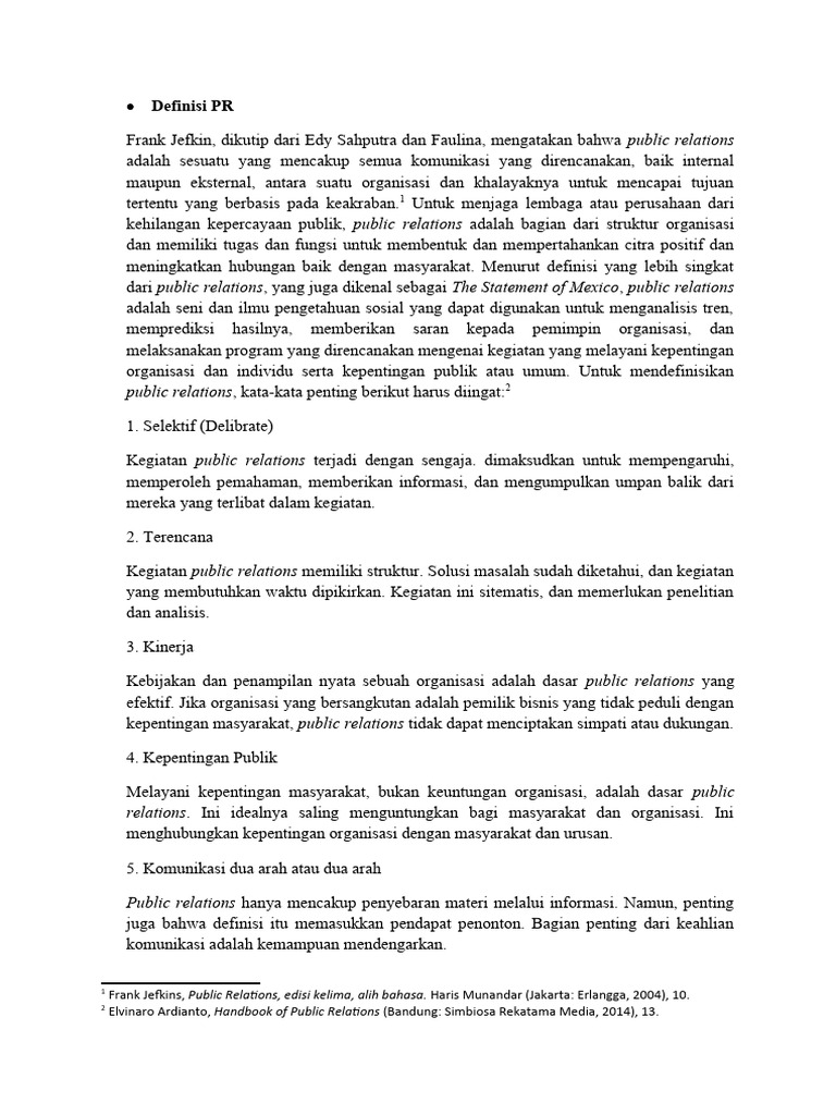 Definisi Fungsi Tujuan PR | PDF | Karier & Perkembangan