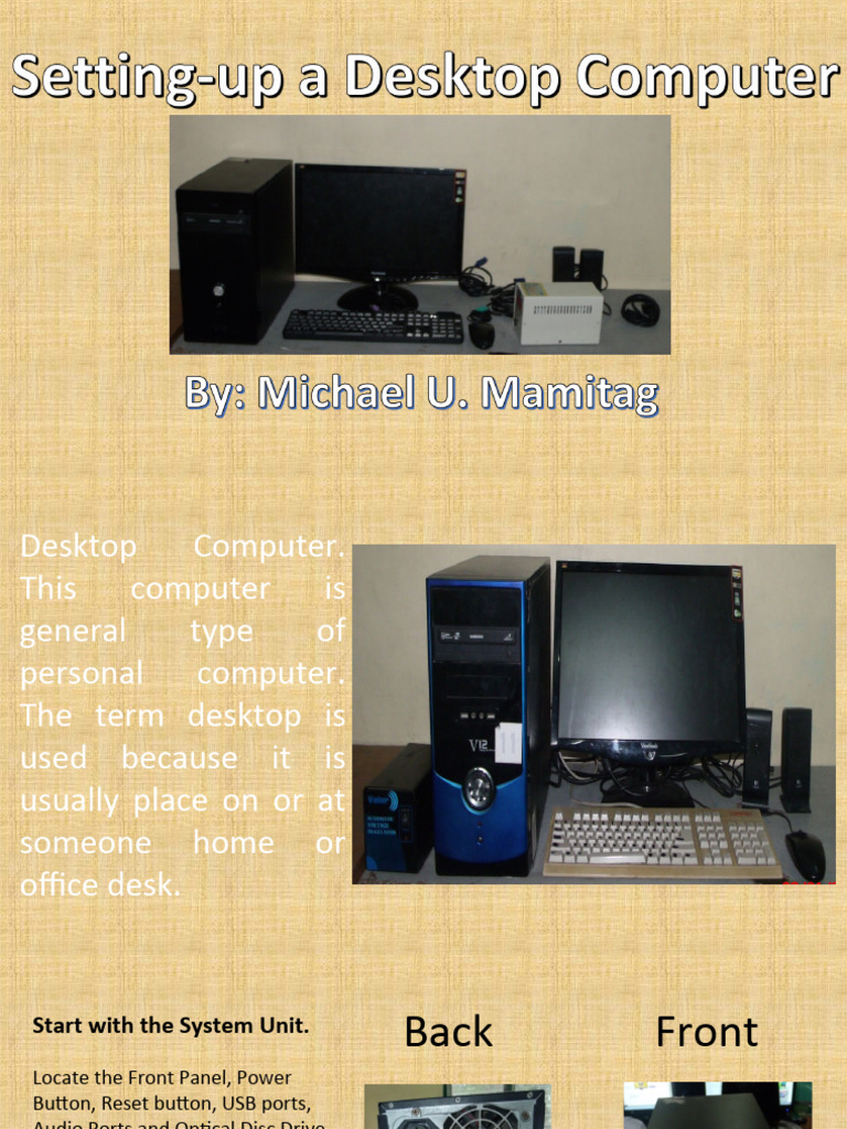 Setup A Desktop Computer | PDF | Computer Keyboard | Ac Power Plugs And Sockets