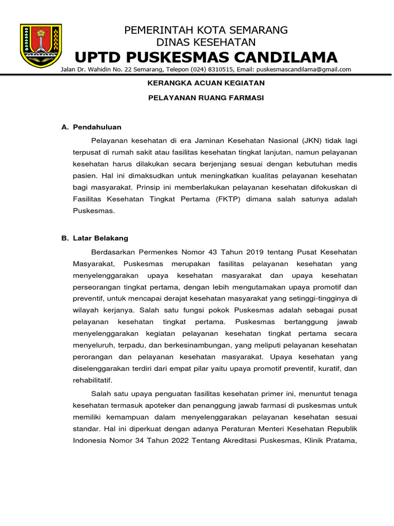 KAK R. Farmasi 2023 | PDF