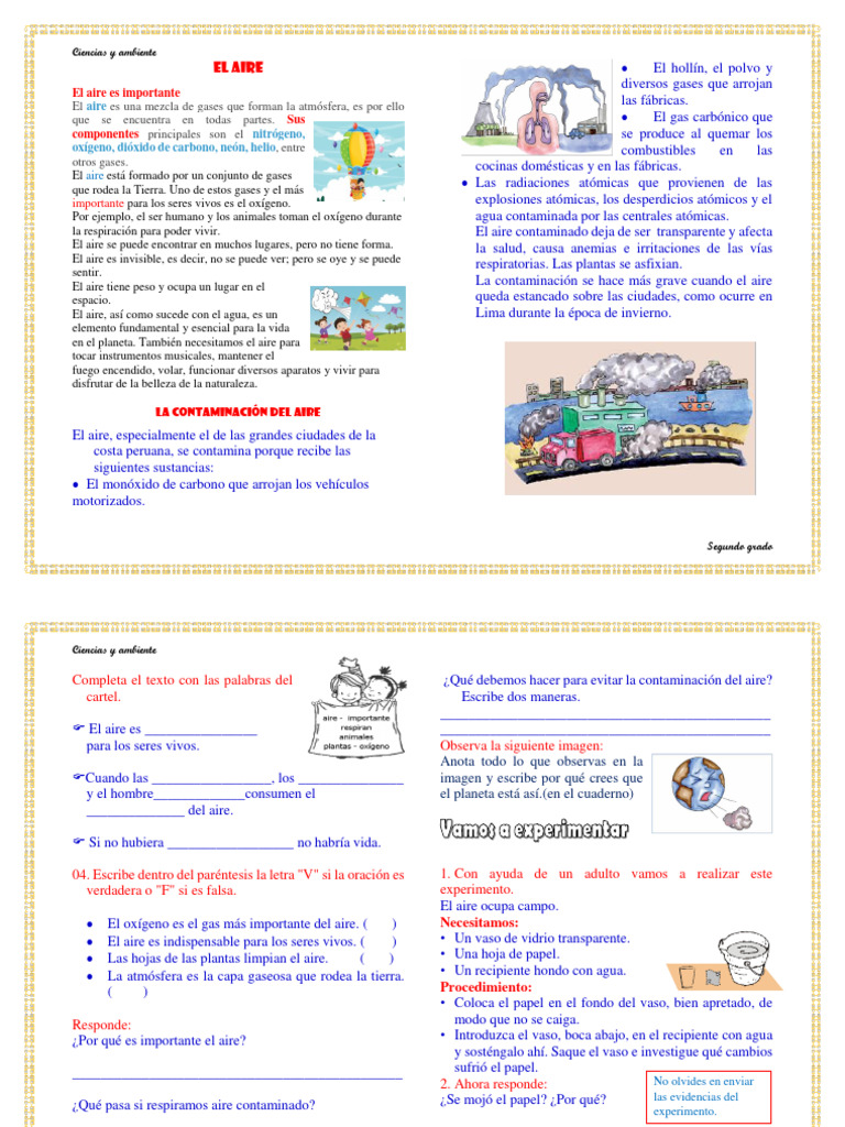 El aire | PDF | Atmósfera de tierra | Contaminación