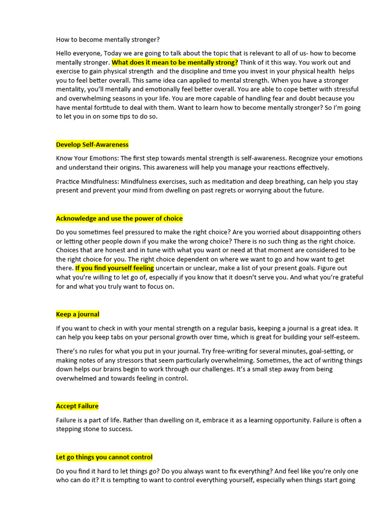 Speech | PDF | Mindfulness | Self Awareness