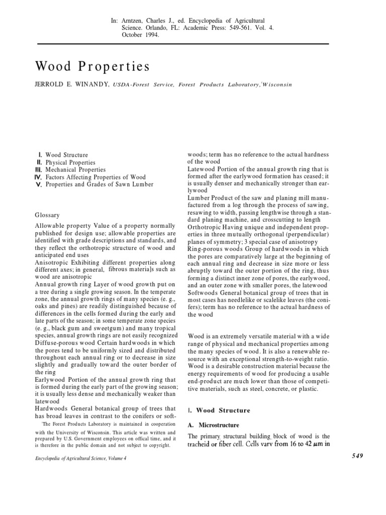 Wood Properties | PDF | Wood | Strength Of Materials
