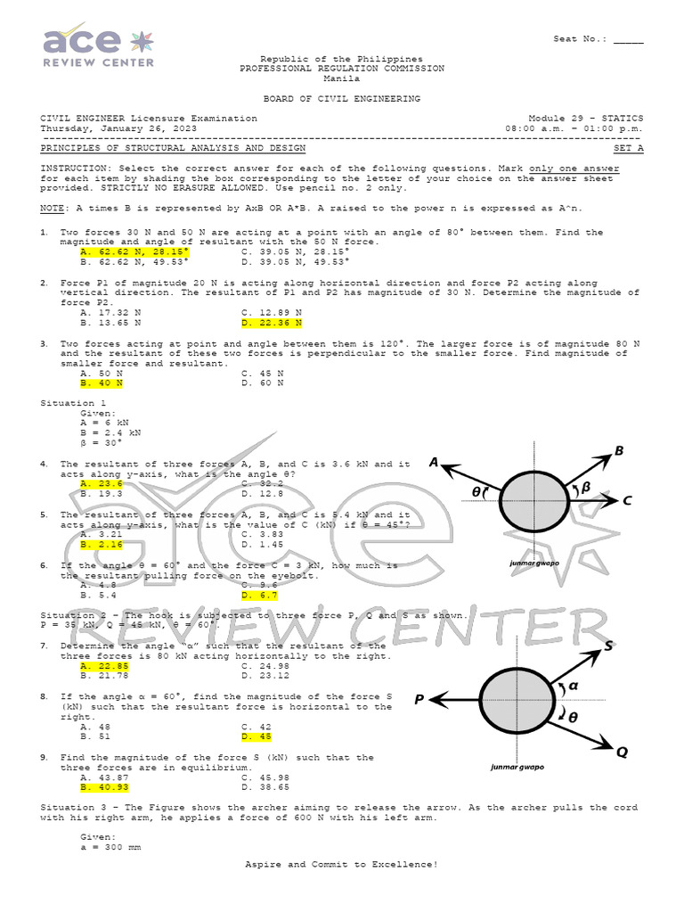 CE Module 29 - Statics | PDF | Friction | Force