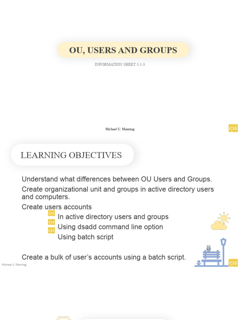 3.1.3 Ou, Users and Group | PDF | Active Directory | Command Line Interface