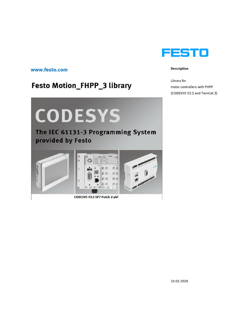 Festo Motion FHPP EN | PDF | Parameter (Computer Programming) | Input/Output