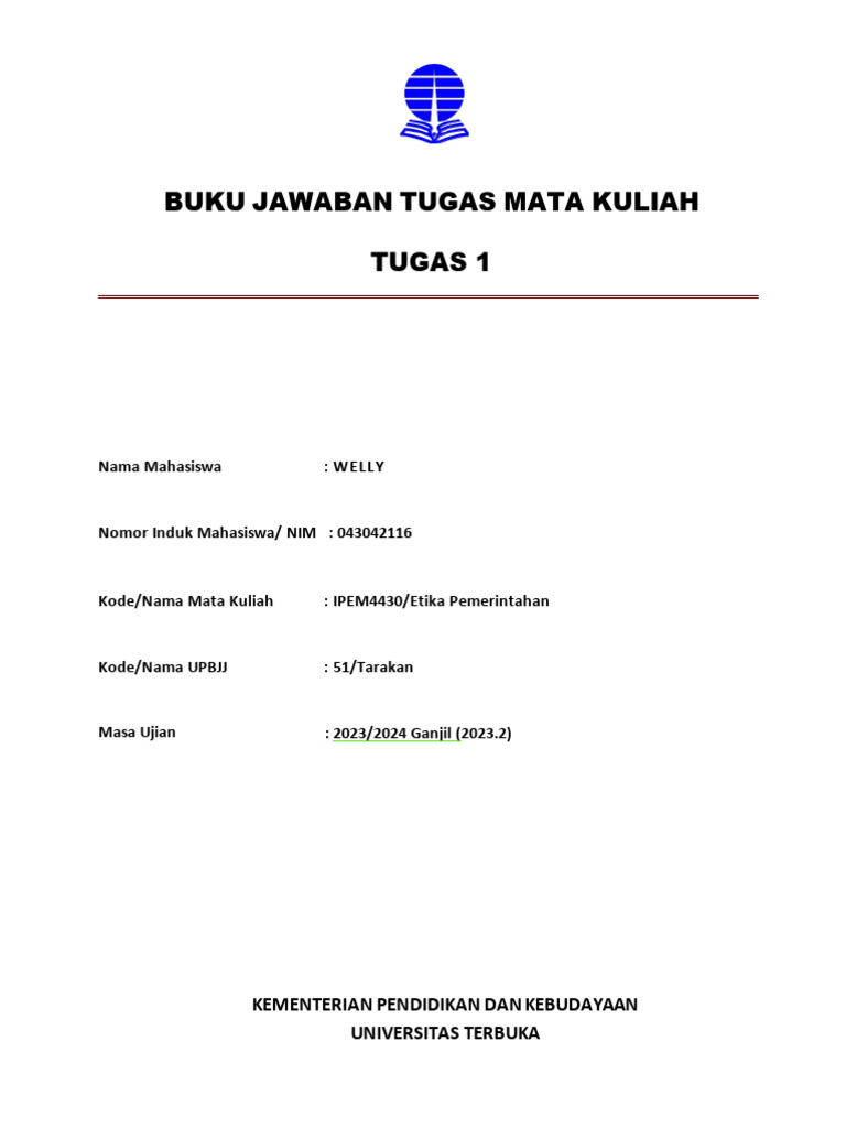 Tugas 1 Etika Pemerintahan | PDF