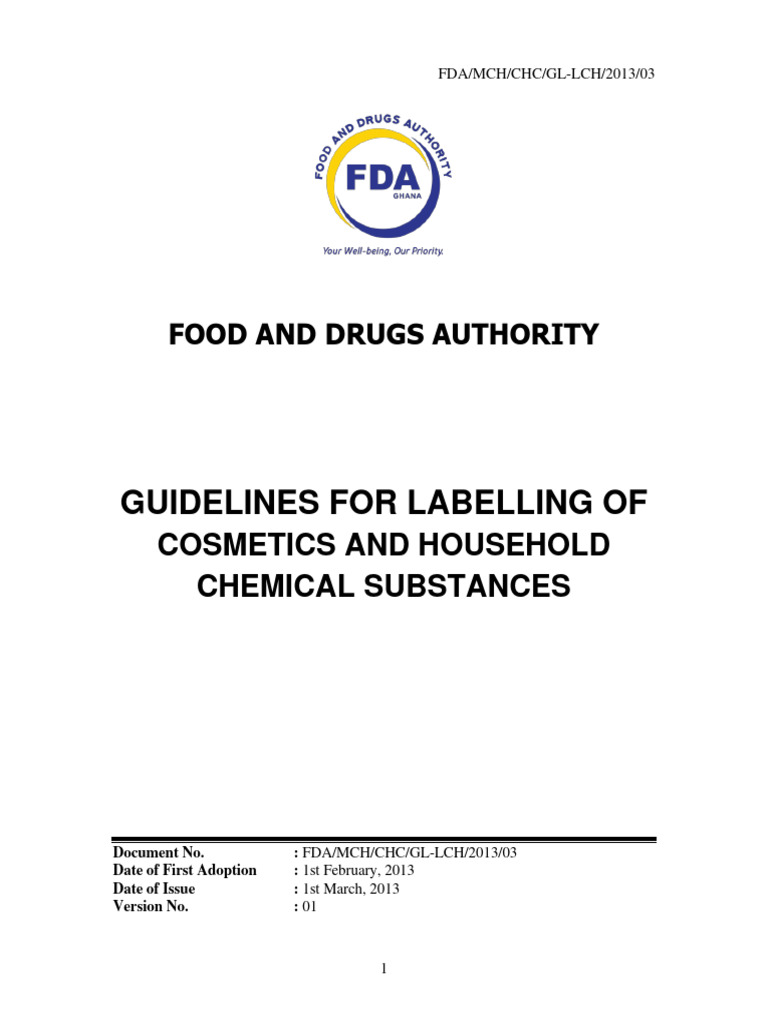 Guidelines for Cosmetic Labelling in India | PDF | Food And Drug ...