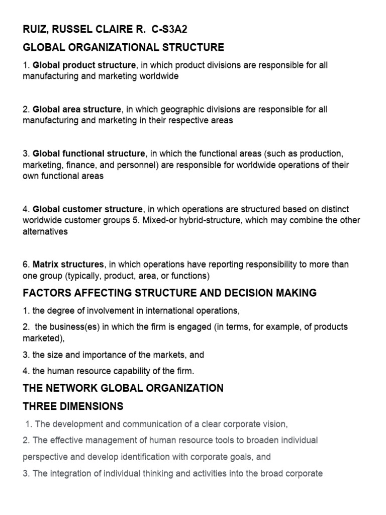 Ruiz Russel Claire R. | PDF | Organizational Structure | Marketing