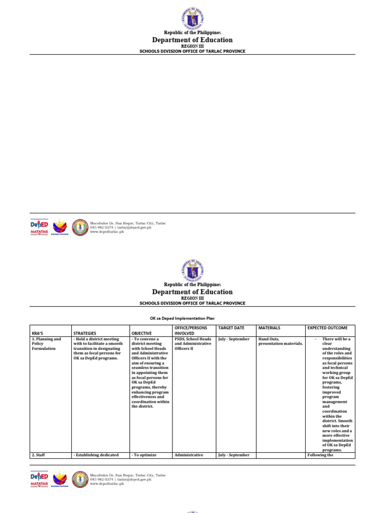 Action Plan Designation of SH and AOs As OKD Focals | PDF | Non ...