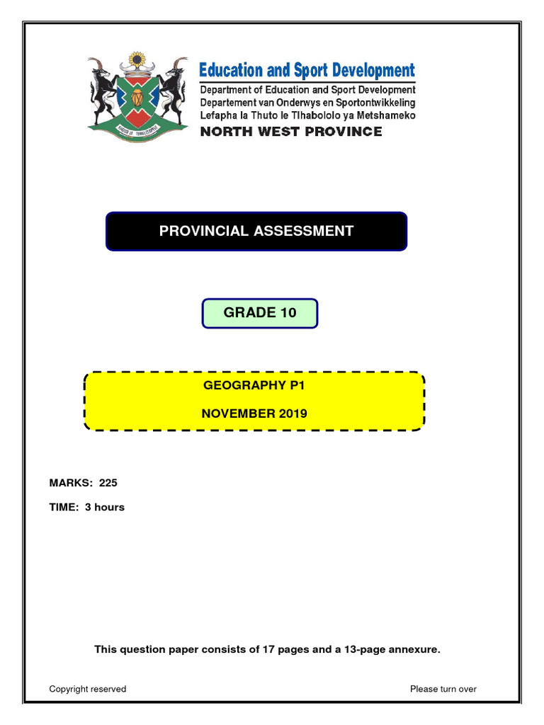 NW NSC GR 10 Geography p1 Eng Nov 2019 | PDF | Atmosphere Of Earth ...