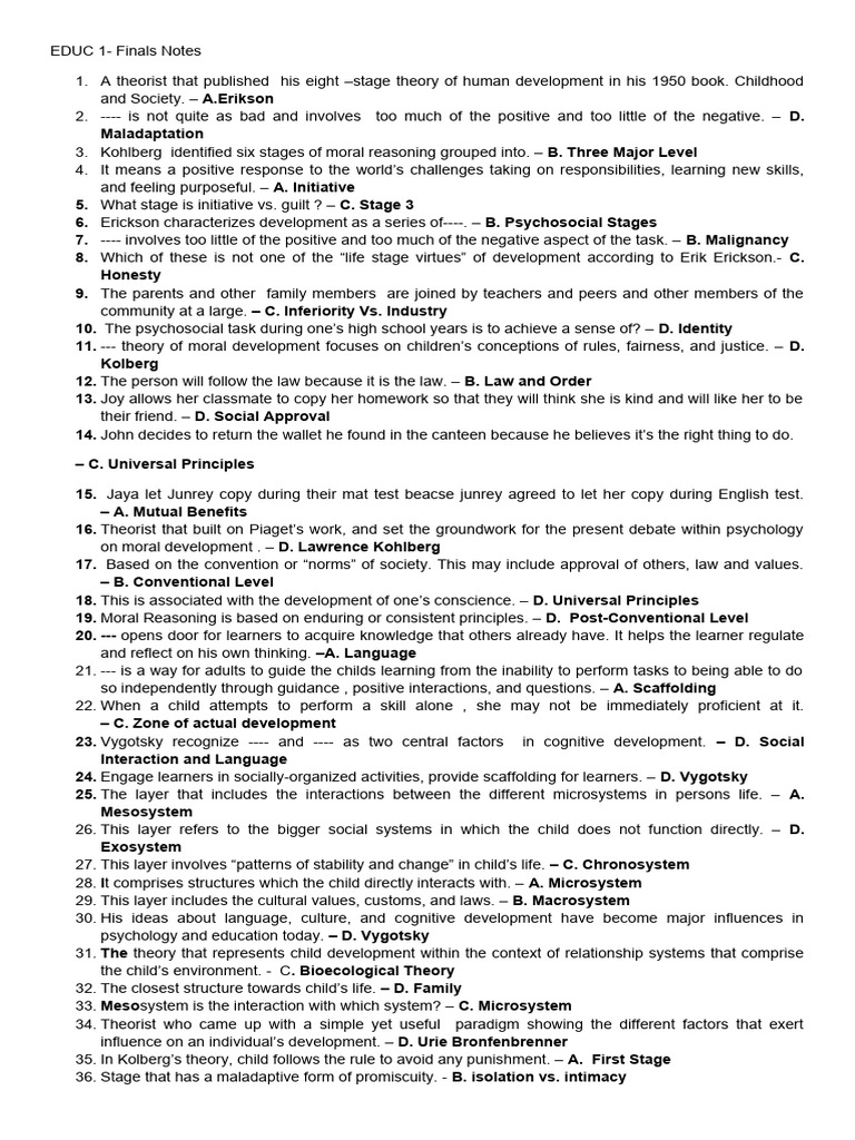 Educ 1 Finals Notes Pdf