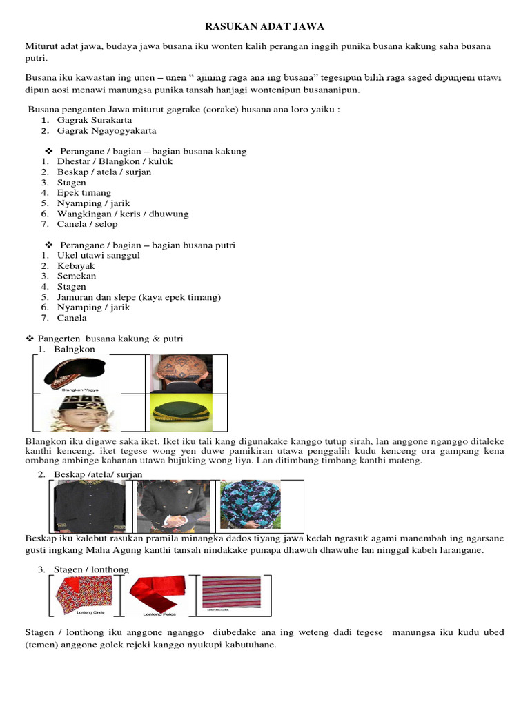 Rasukan Adat Jawa-Dikonversi | PDF