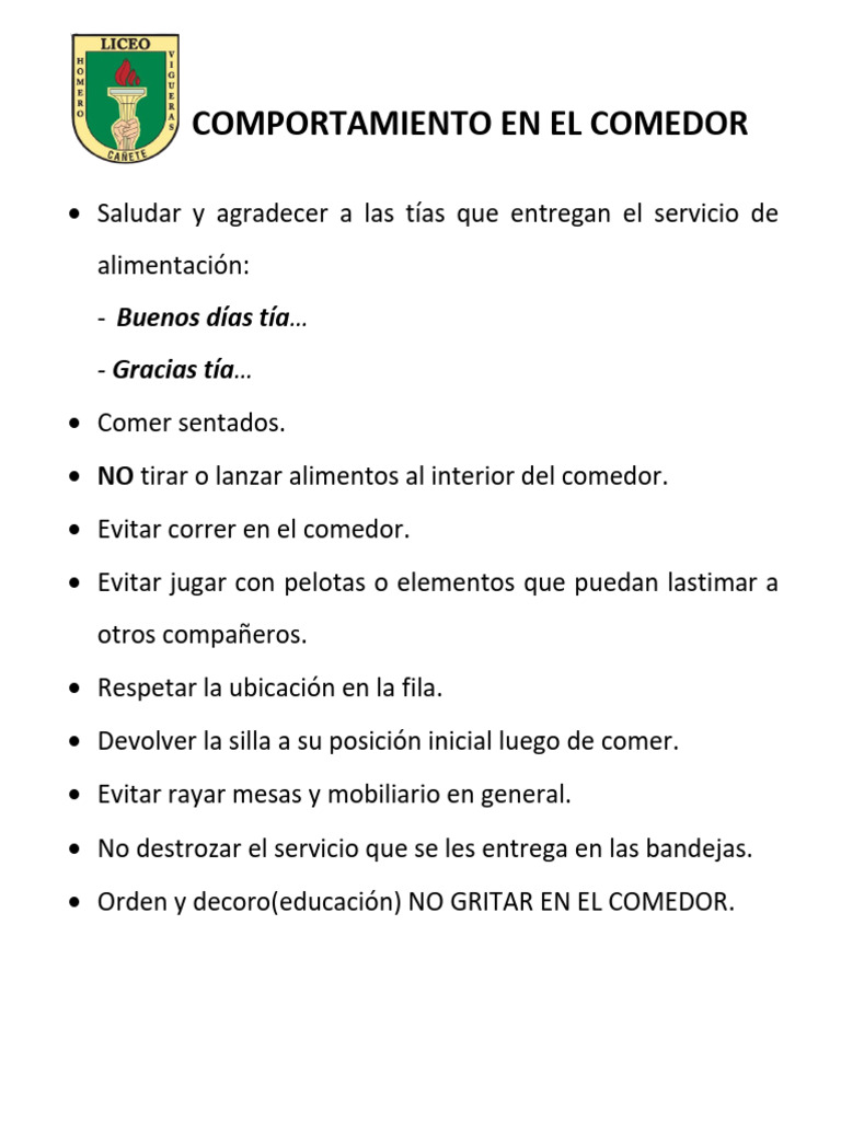 Comportamiento en El Comedor-2 | PDF
