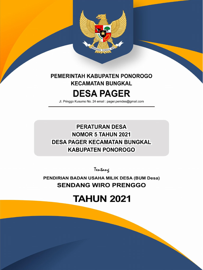 Perdes Pendirian Bumdesa 2021 | PDF