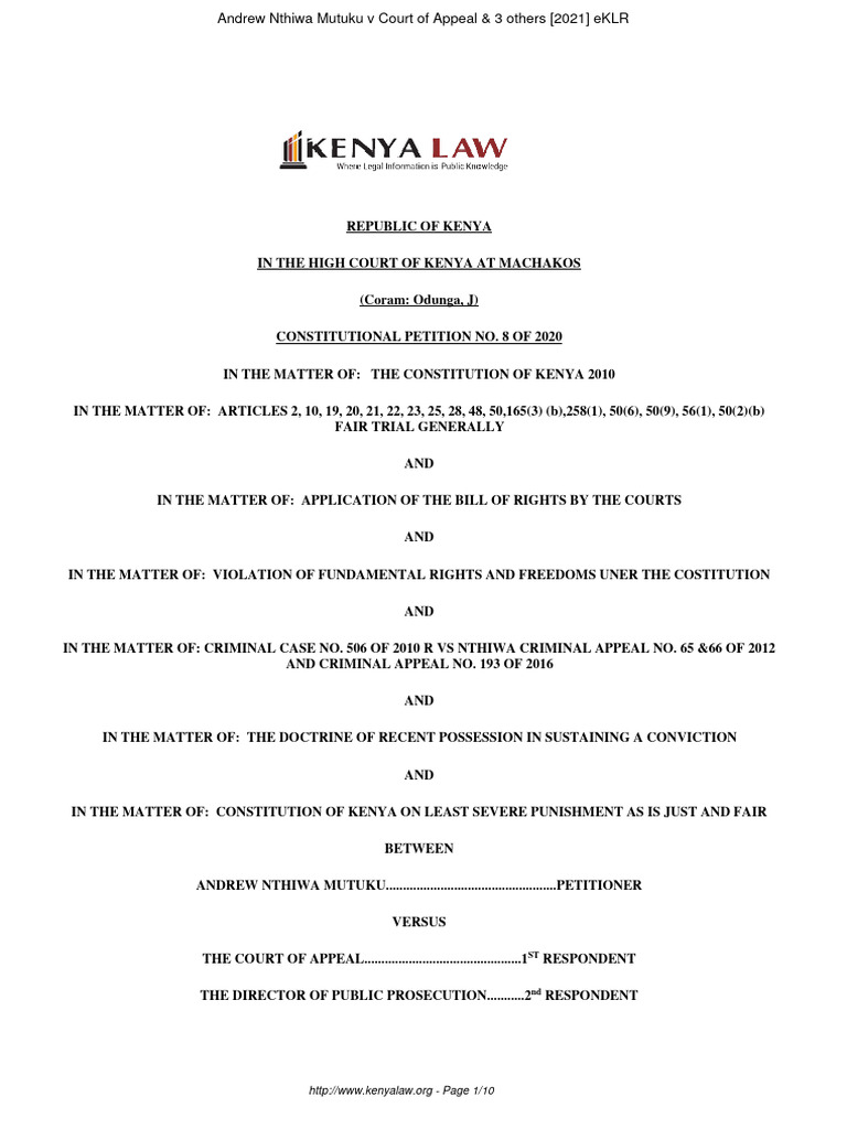 Constitutional Petition 8 of 2020 | PDF