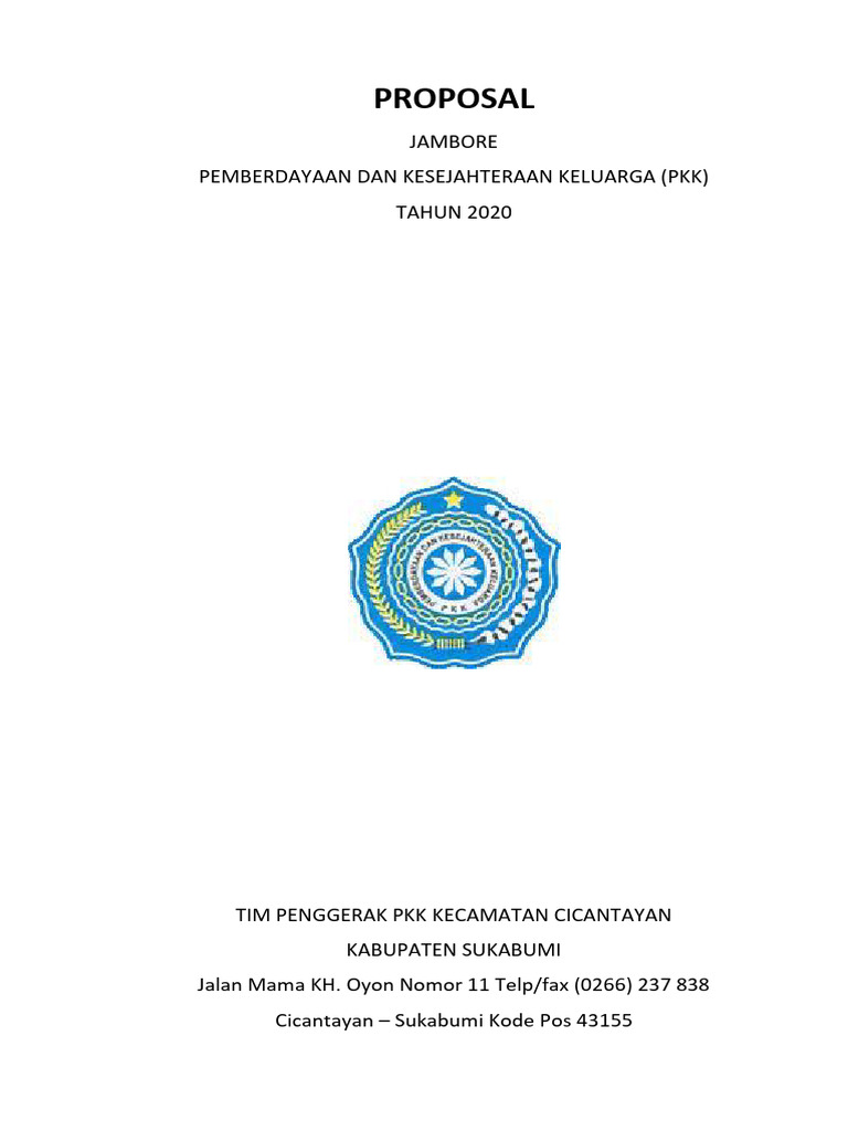 Proposal Jambore PKK 2020 Cicantayan | PDF