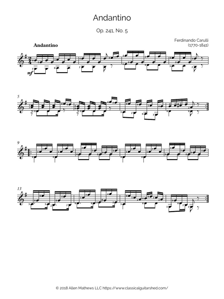 AAA Carulli Op241 No5 ClassicalGuitarShed | PDF