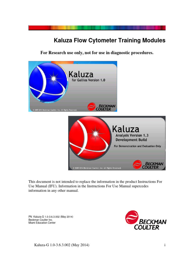 Kaluza Flow Cytometer Training Modules | PDF | Flow Cytometry | Computing